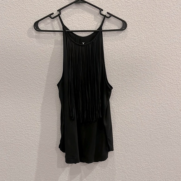 American Eagle Outfitters | Tops | Womens Black American Eagle Fringe ...